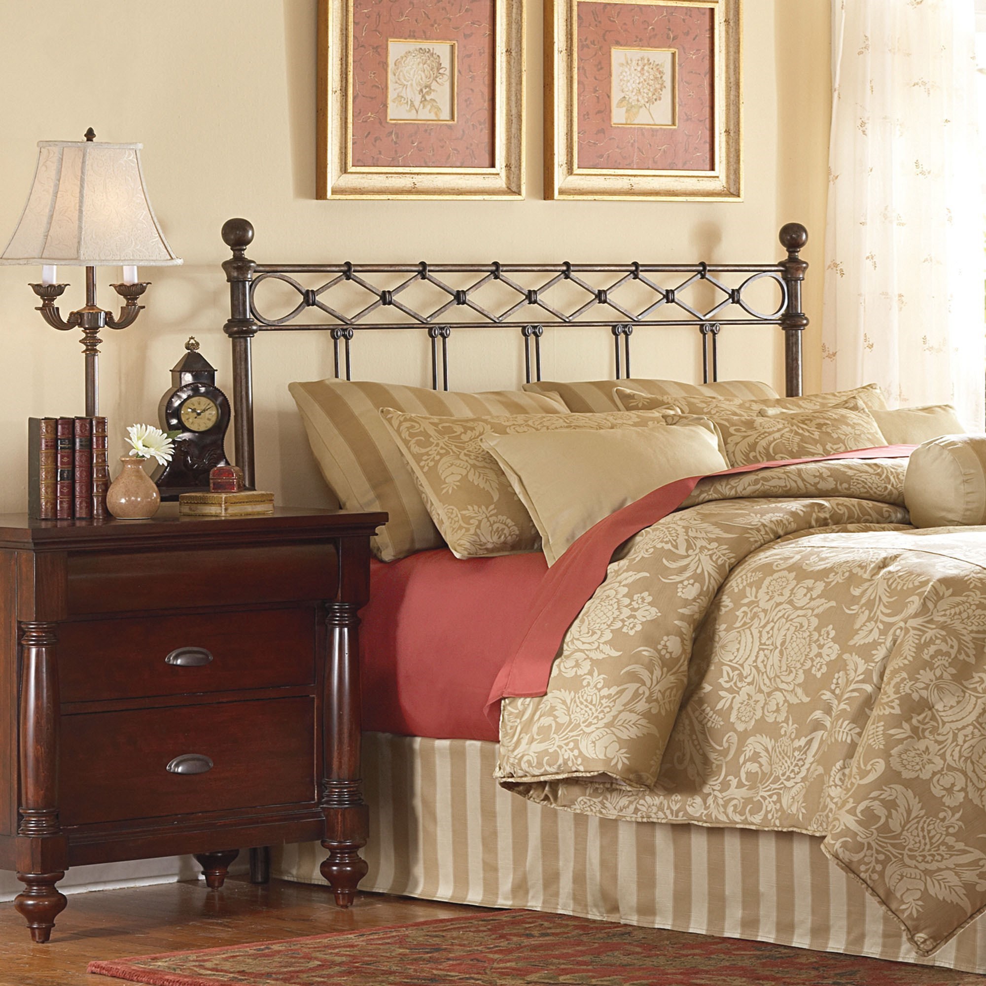 Fashion Bed Group Metal Beds California King Transitional Argyle Metal